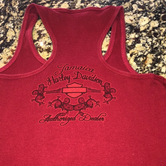 Harley-Davidson | Tops | Harleydavidson Jamaica Red Racer Back Tank Top ...